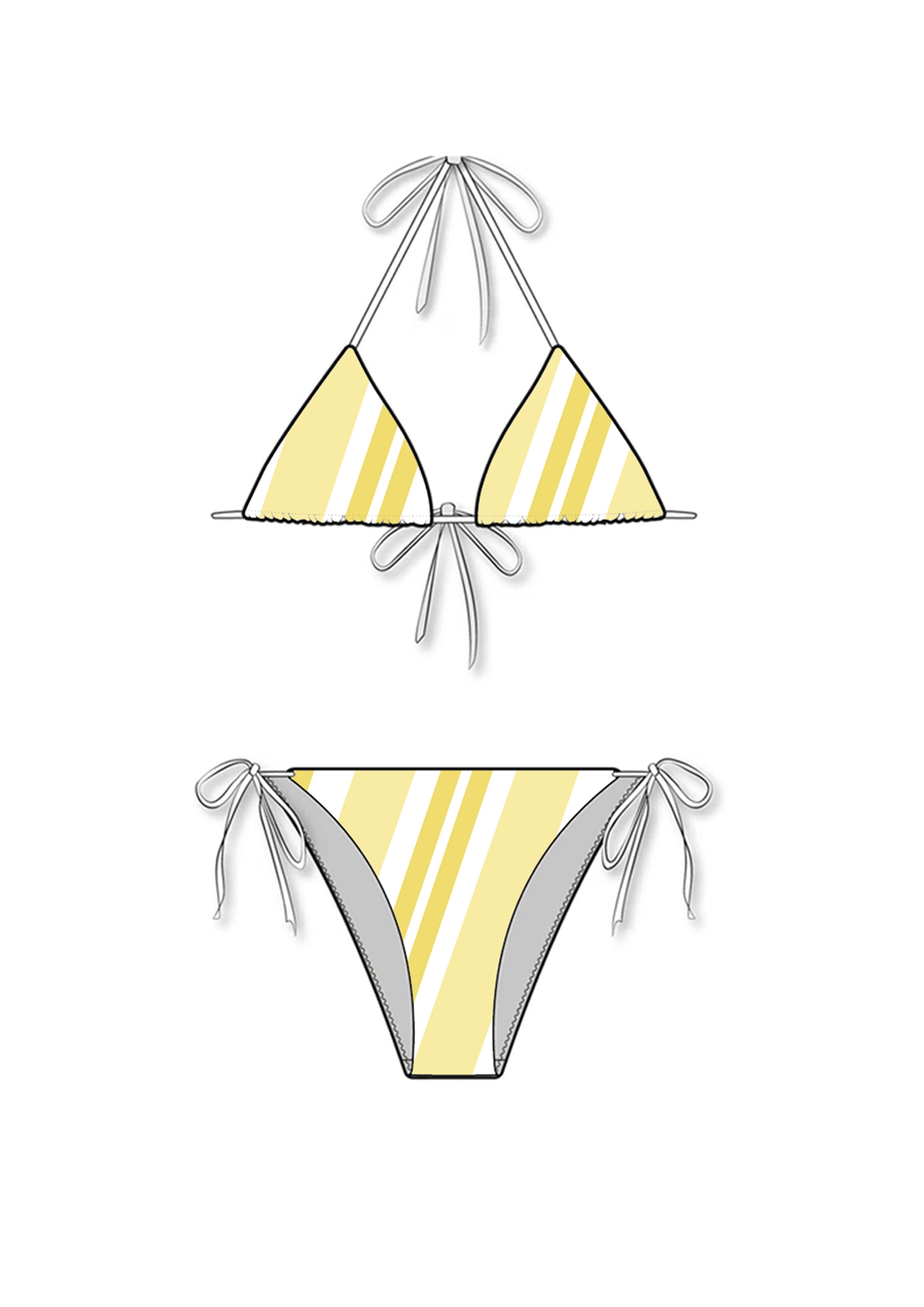 Citrus Yellow Low-Rise Tie String Bikini Set – WAVAY SWIMWEAR